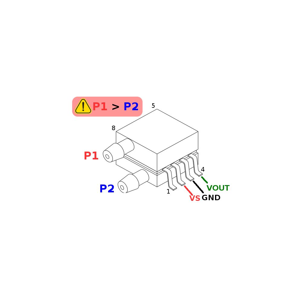 Mpxv5010dp Differential Pressure Sensor 5v Analog Output Mchobby Vente De Raspberry Pi