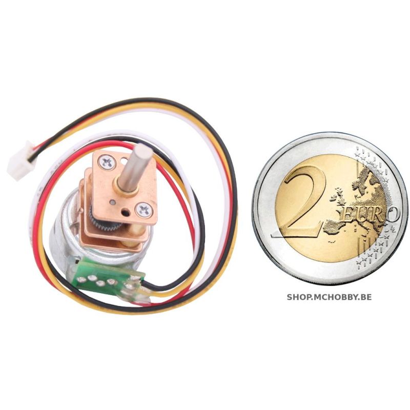 Micro Stepper with Micro Metal Gearbox 100:1 - 12V, 2000 Step